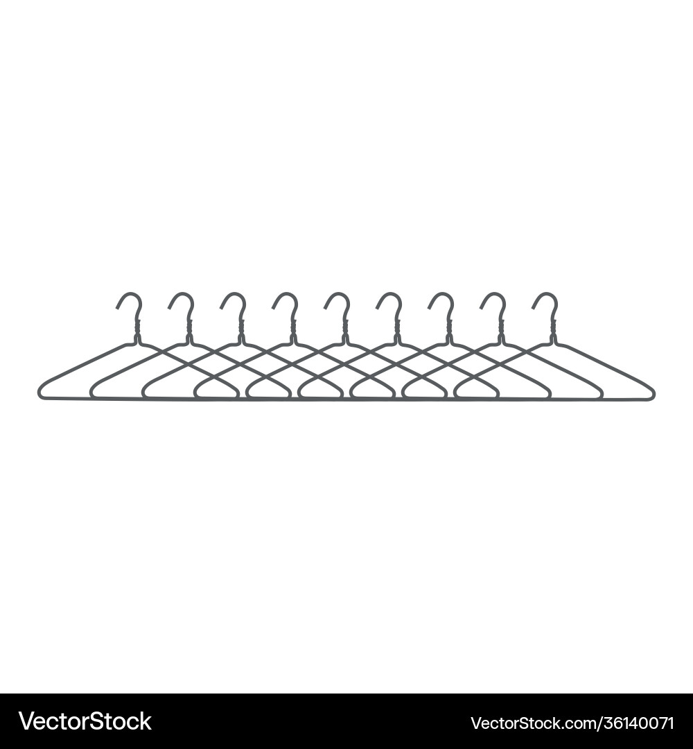 Hanger set icon isolated on white background stock