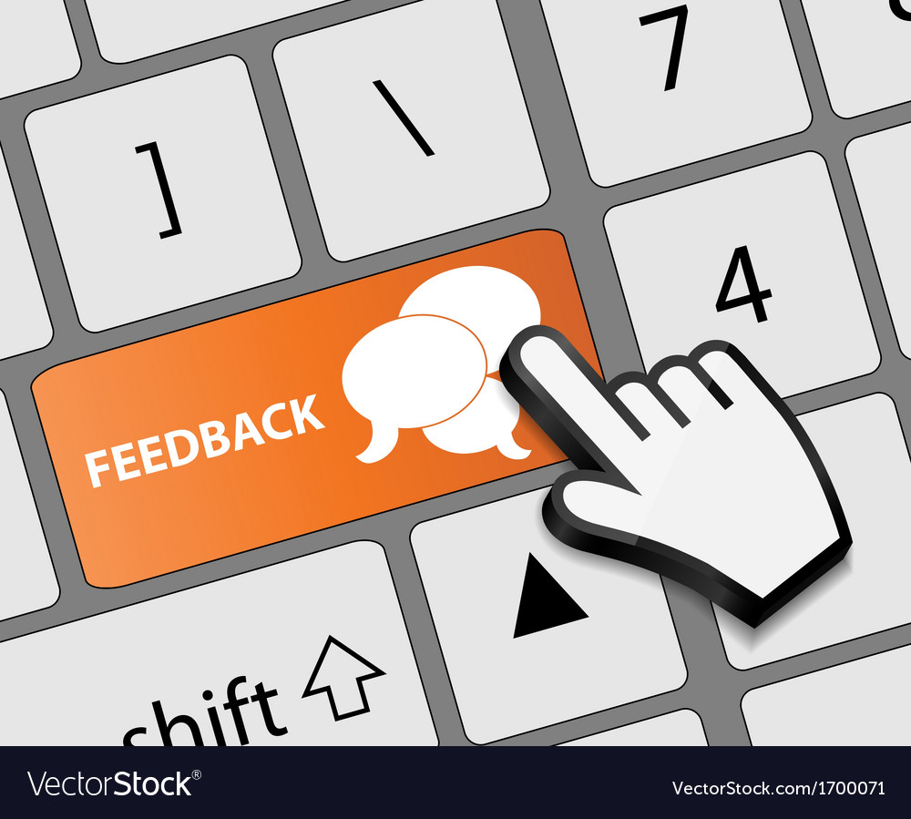 Keyboard feedback button with mouse hand cursor Vector Image
