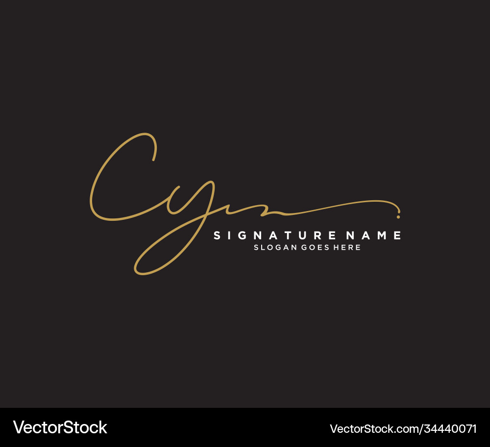 Letter cy signature logo template Royalty Free Vector Image