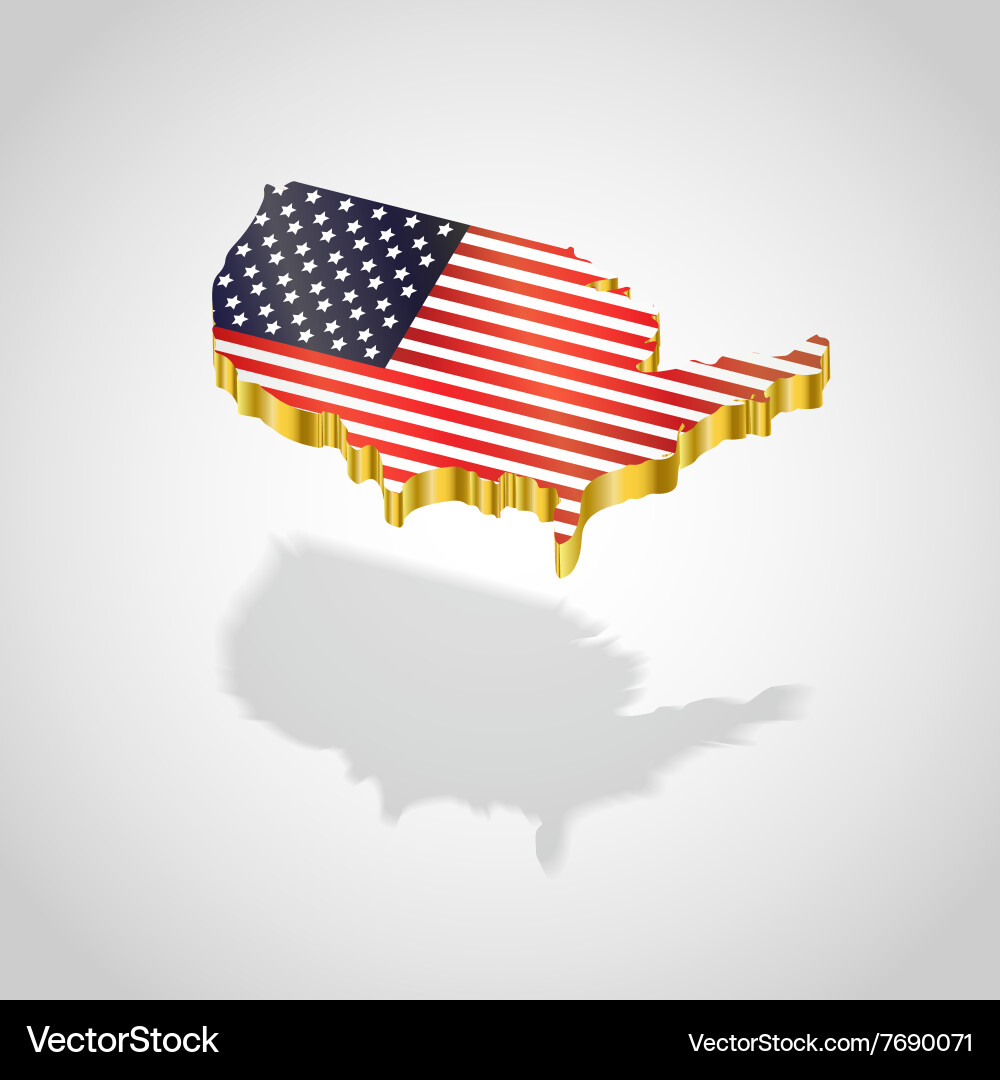 Map and flag of usa isolated Royalty Free Vector Image