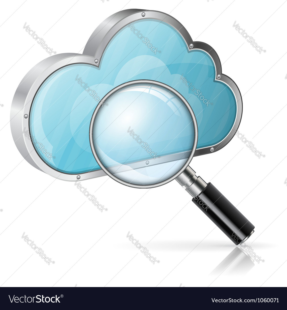 Search in cloud computing concept Royalty Free Vector Image