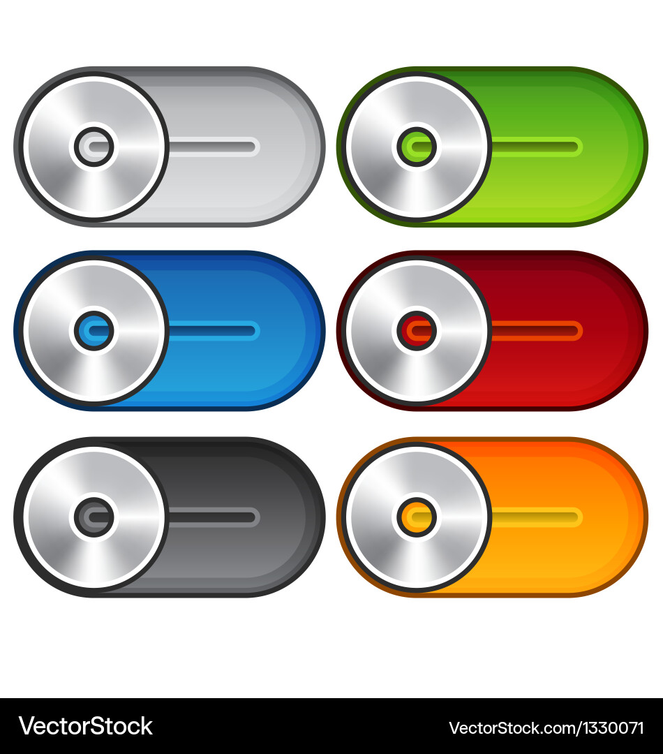 Set of metallic switches Royalty Free Vector Image