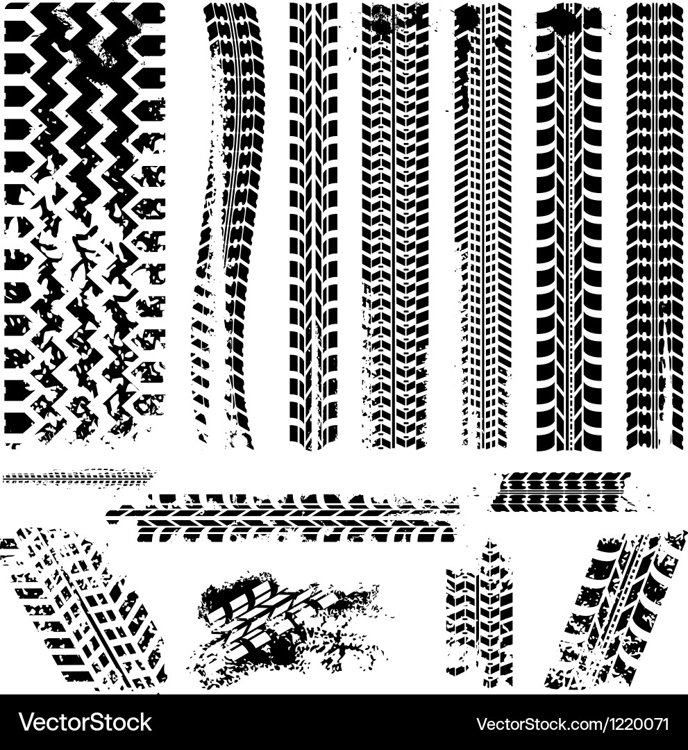 Set of tire tracks Royalty Free Vector Image - VectorStock