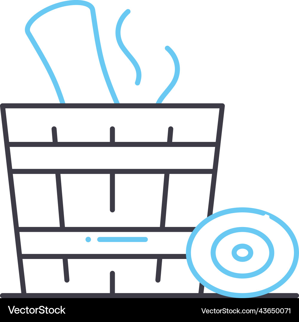 Spa bucket line icon outline symbol Royalty Free Vector