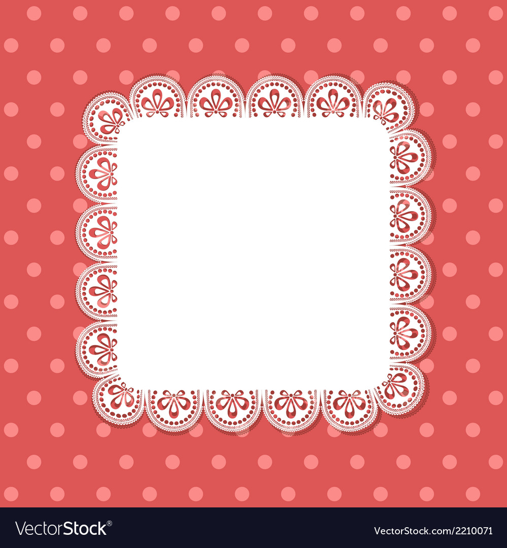 Square lace border background Royalty Free Vector Image
