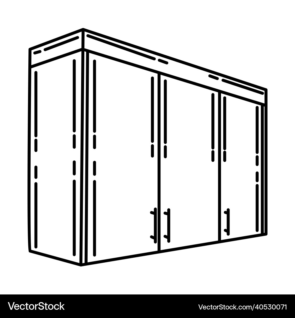 Upper cabinet icon doodle hand drawn or outline Vector Image