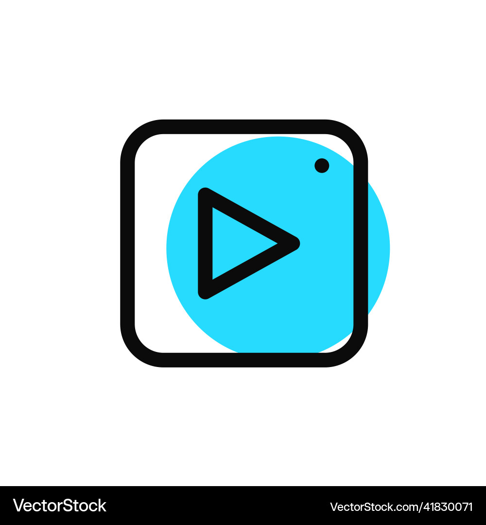 Video file simple minimal line art icon pixel Vector Image