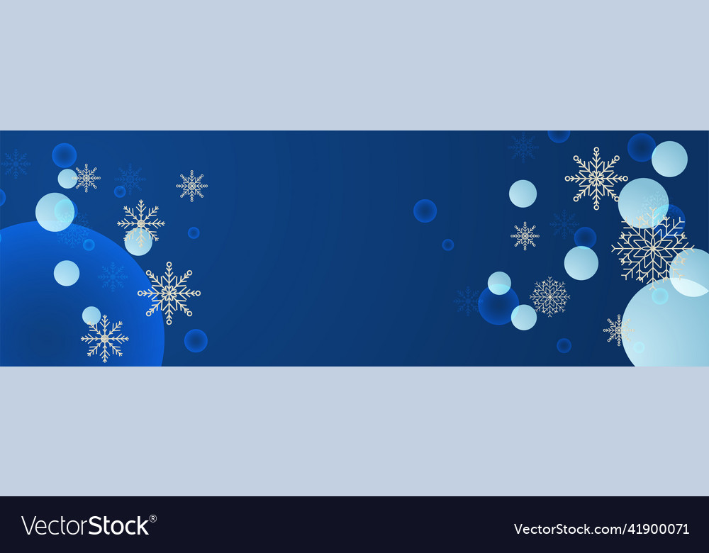 Winter blue snowflake design template banner Vector Image