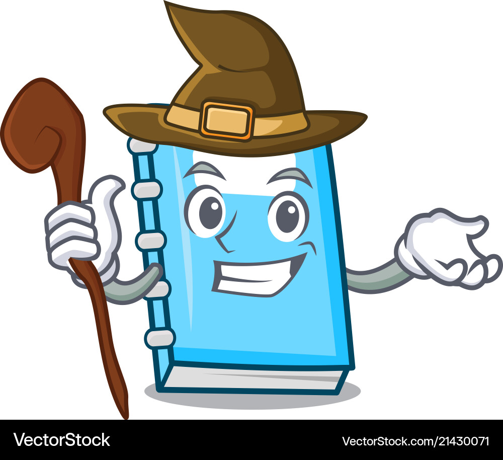 Witch education mascot cartoon style Royalty Free Vector