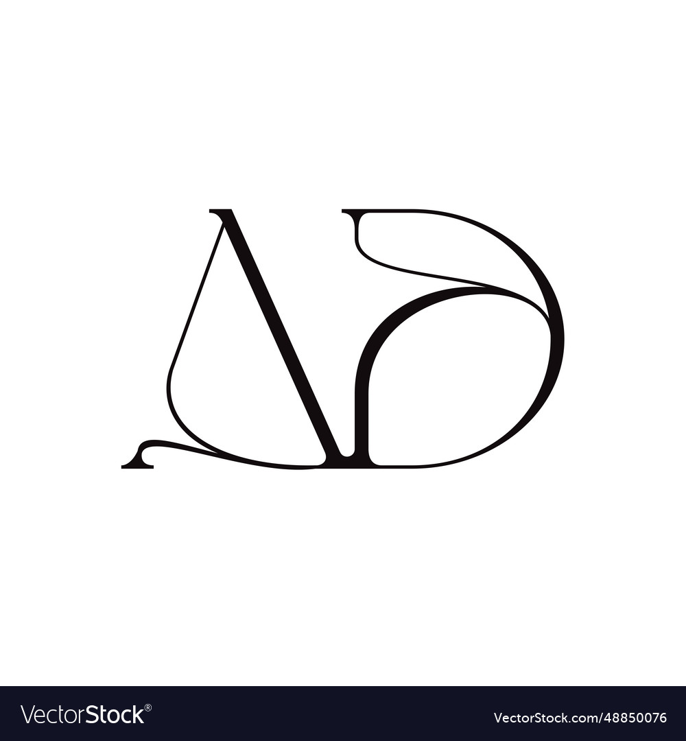 Ad initial letter logo design Royalty Free Vector Image