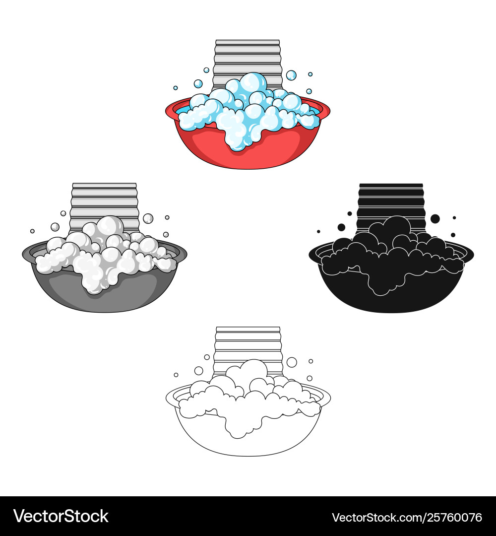 Bowl for washing dry cleaning single icon Vector Image