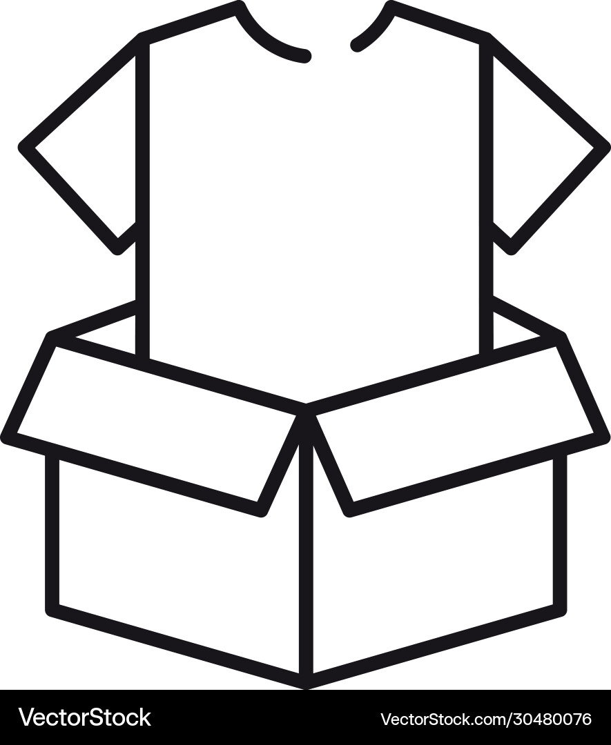 Charity and donation concept box with clothes Vector Image