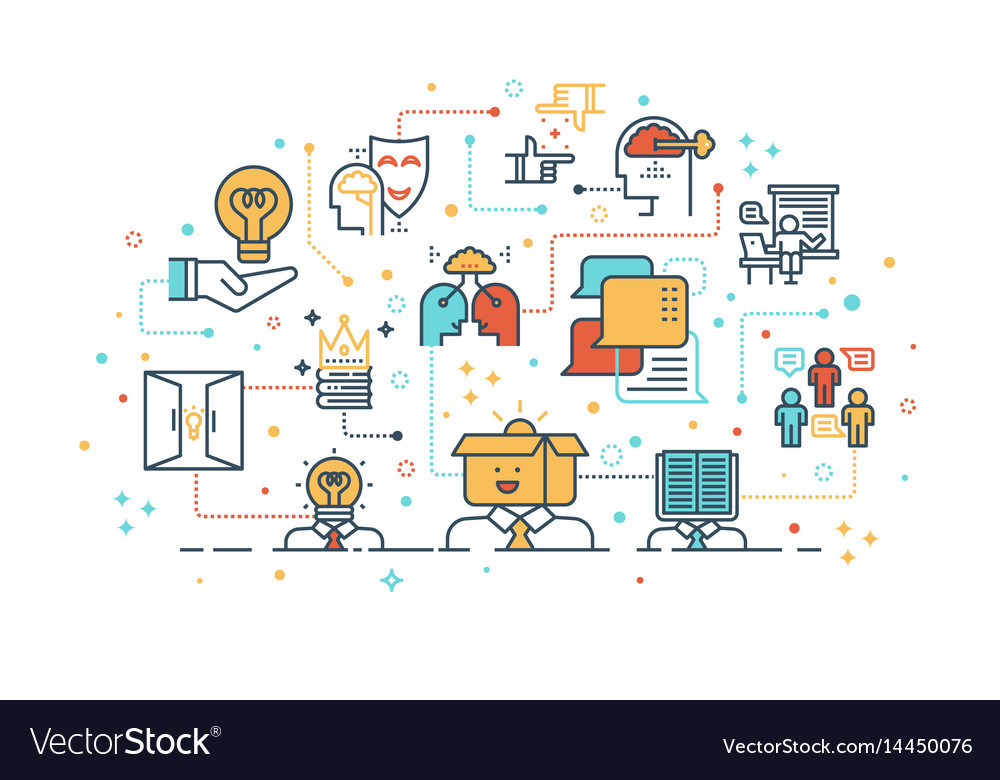 Creative learning and thinking concept Royalty Free Vector