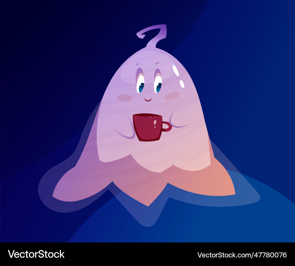 Cute friendly ghost Royalty Free Vector Image - VectorStock