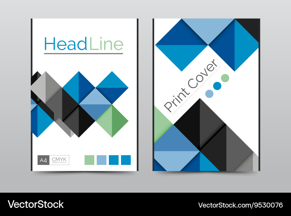 Geometric brochure front page Royalty Free Vector Image