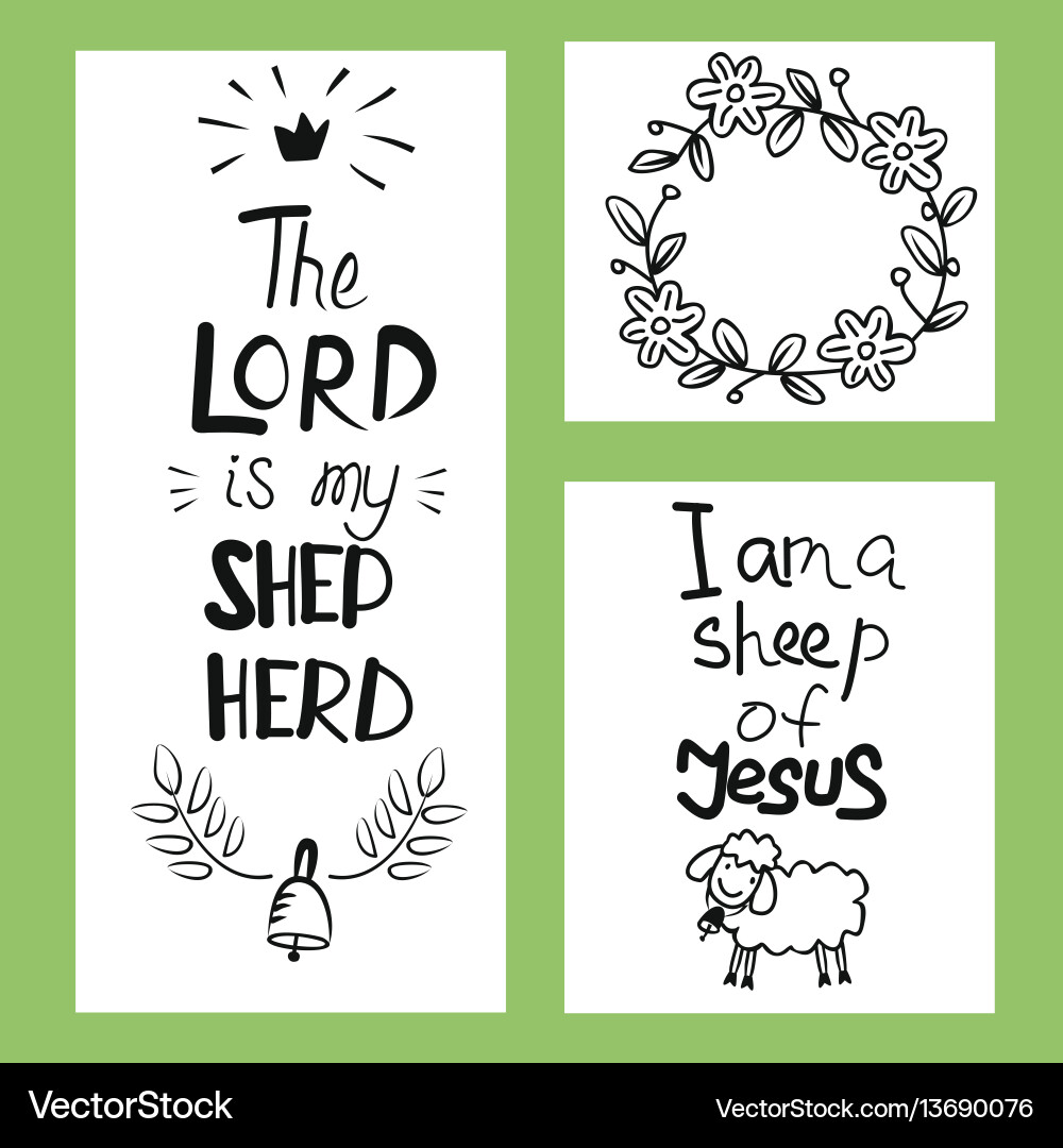Hand lettering the lord is my shepherd Royalty Free Vector