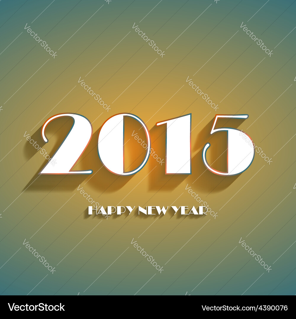 Happy new year 2015 creative greeting card design Vector Image
