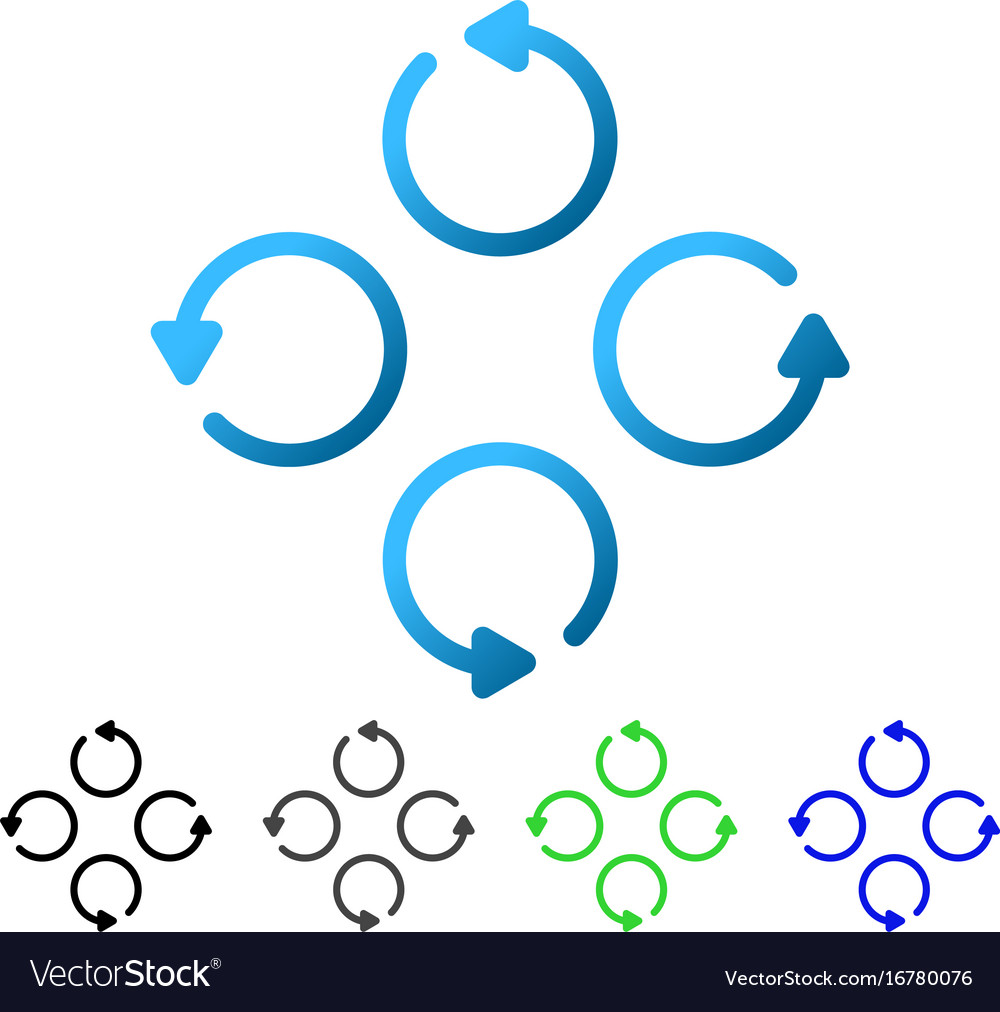 Rotation flat gradient icon Royalty Free Vector Image