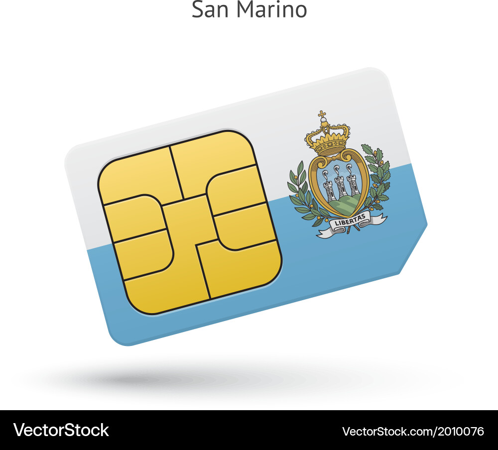 San marino mobile phone sim card with flag Vector Image