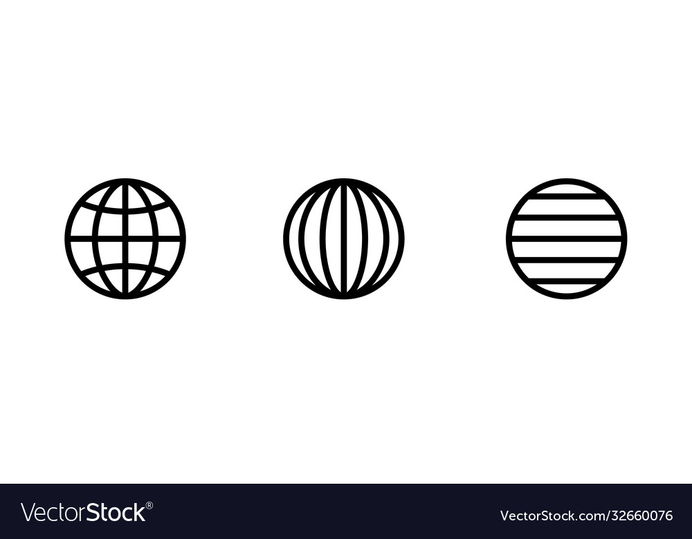 Set three photo globe earth icons editable Vector Image