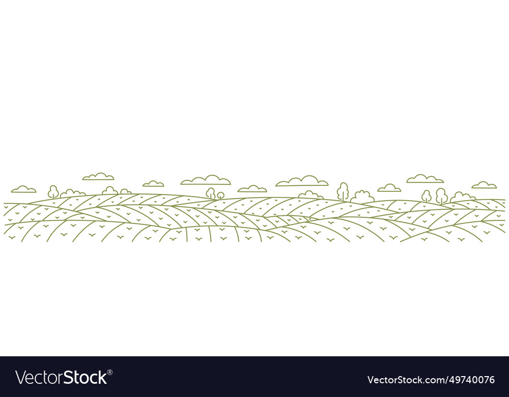 Spring field green landscape young shoot Vector Image