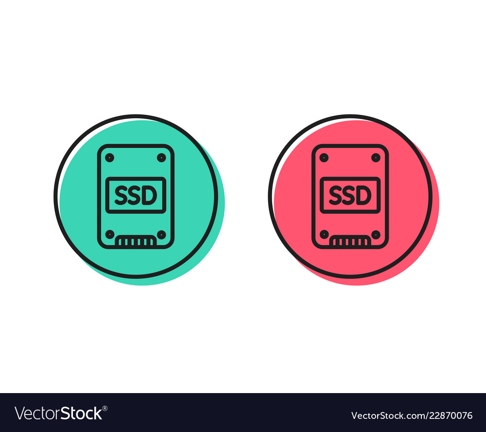 Ssd icon solid-state drive sign Royalty Free Vector Image