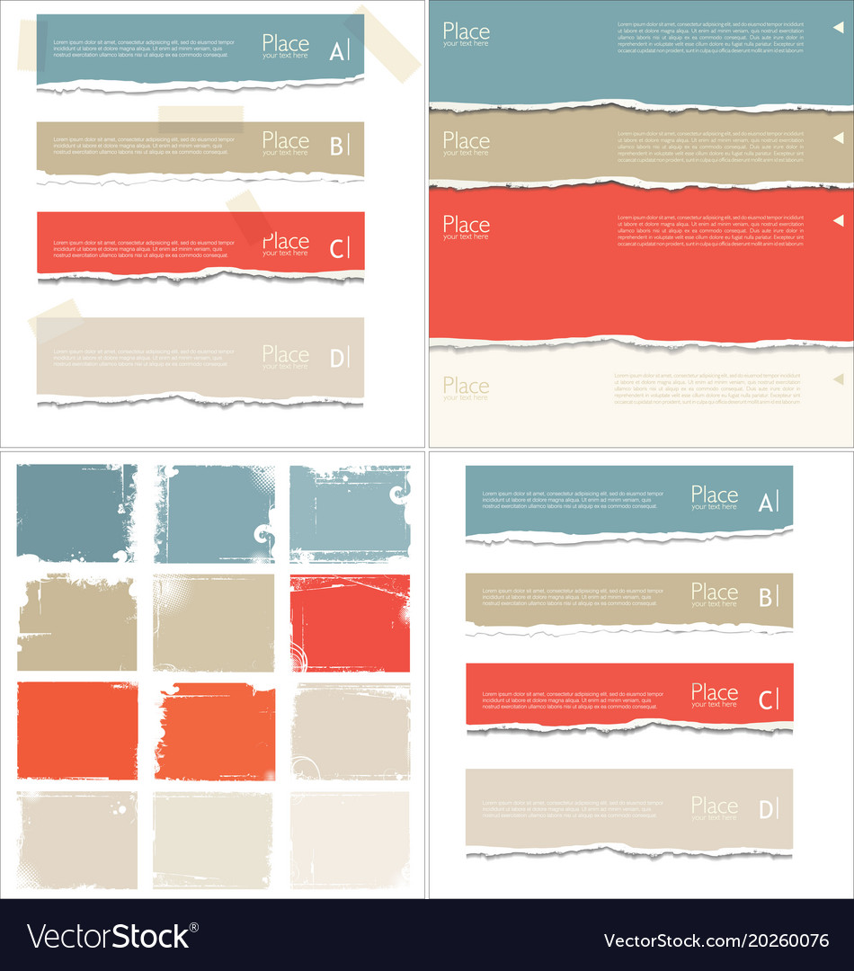Torn paper colorful collection Royalty Free Vector Image Torn paper colorful collection Royalty Free Vector Image