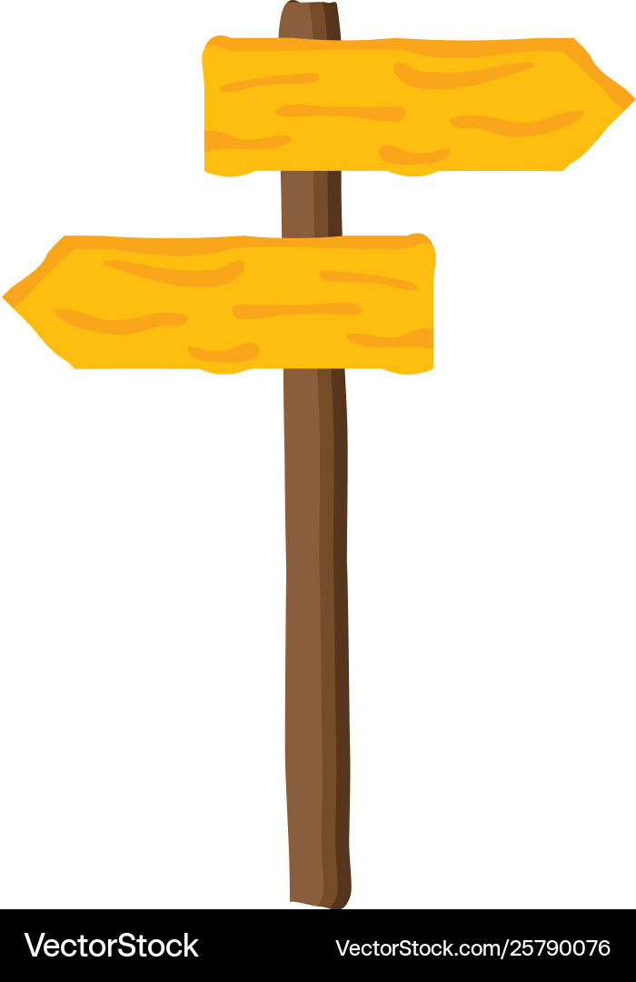 Wooden placard guide signal Royalty Free Vector Image