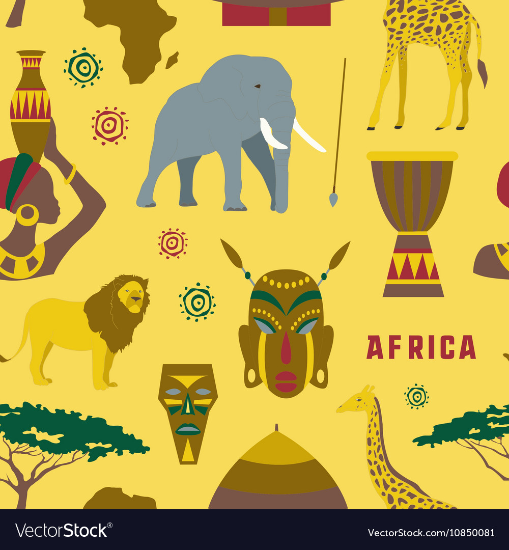 Africa icons set pattern Royalty Free Vector Image Africa icons set pattern Royalty Free Vector Image