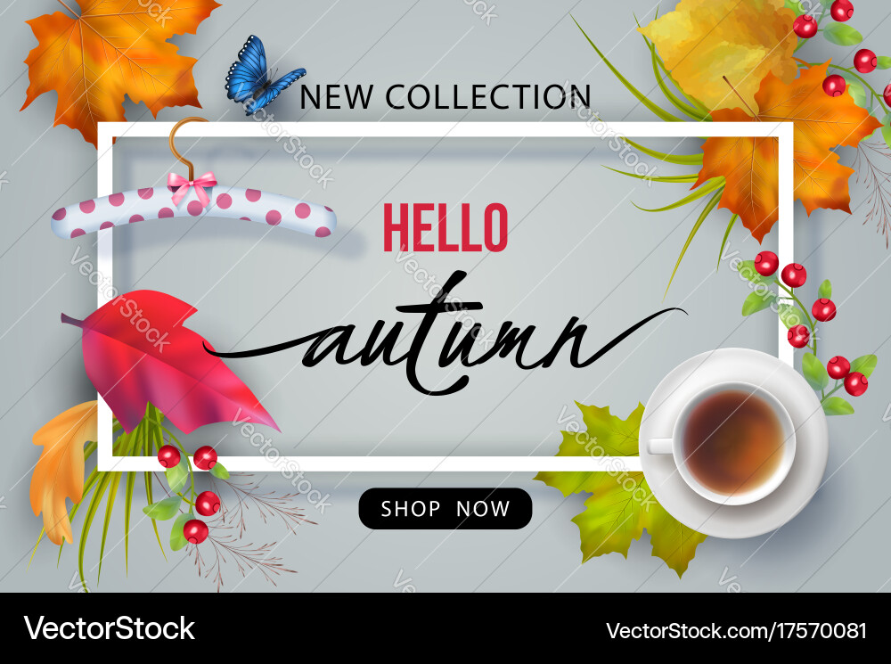 Autumn advertising banner Royalty Free Vector Image