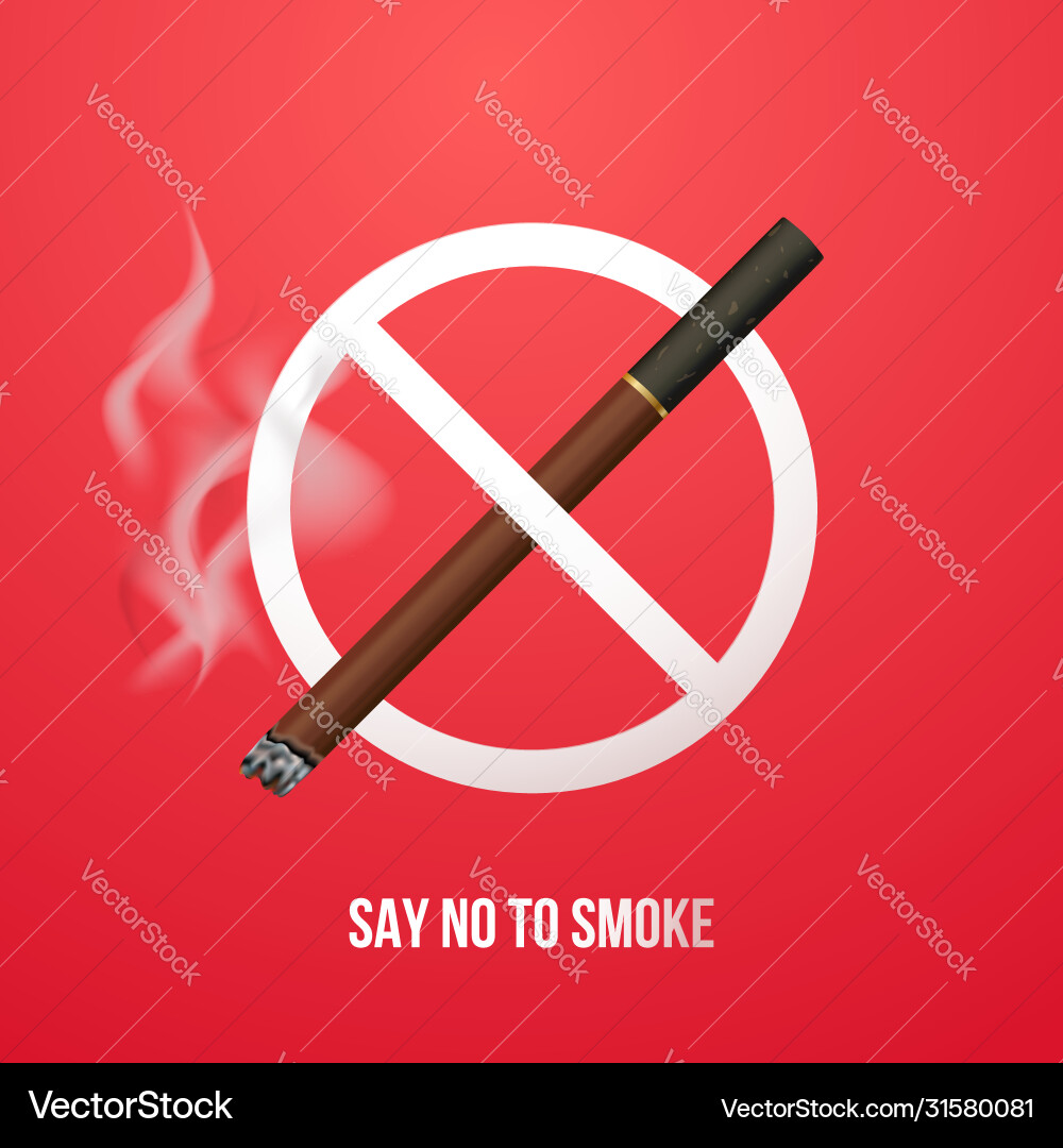 Concept anti smoking banner forbidden Royalty Free Vector