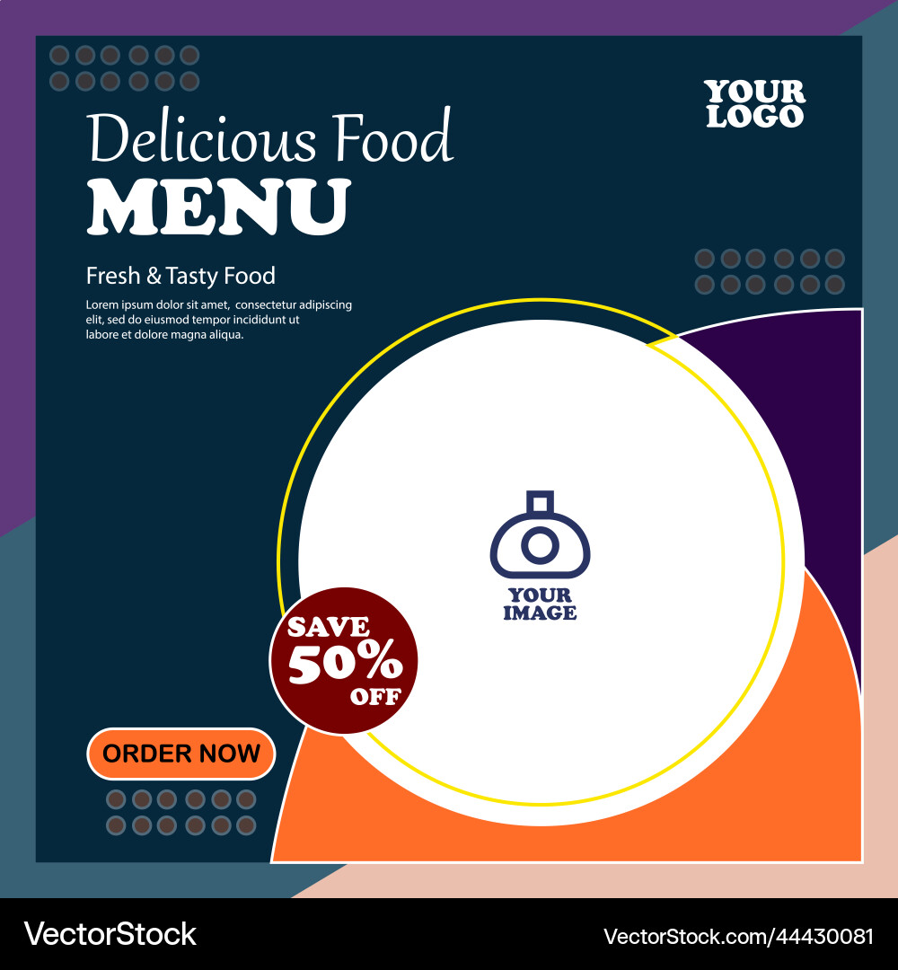 Delicious food menu poster Royalty Free Vector Image