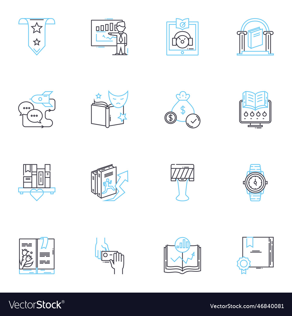 Digital development linear icons set innovation Vector Image Digital development linear icons set innovation Vector Image