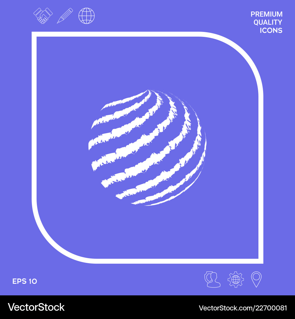 Earth logo design with textured stripes Royalty Free Vector