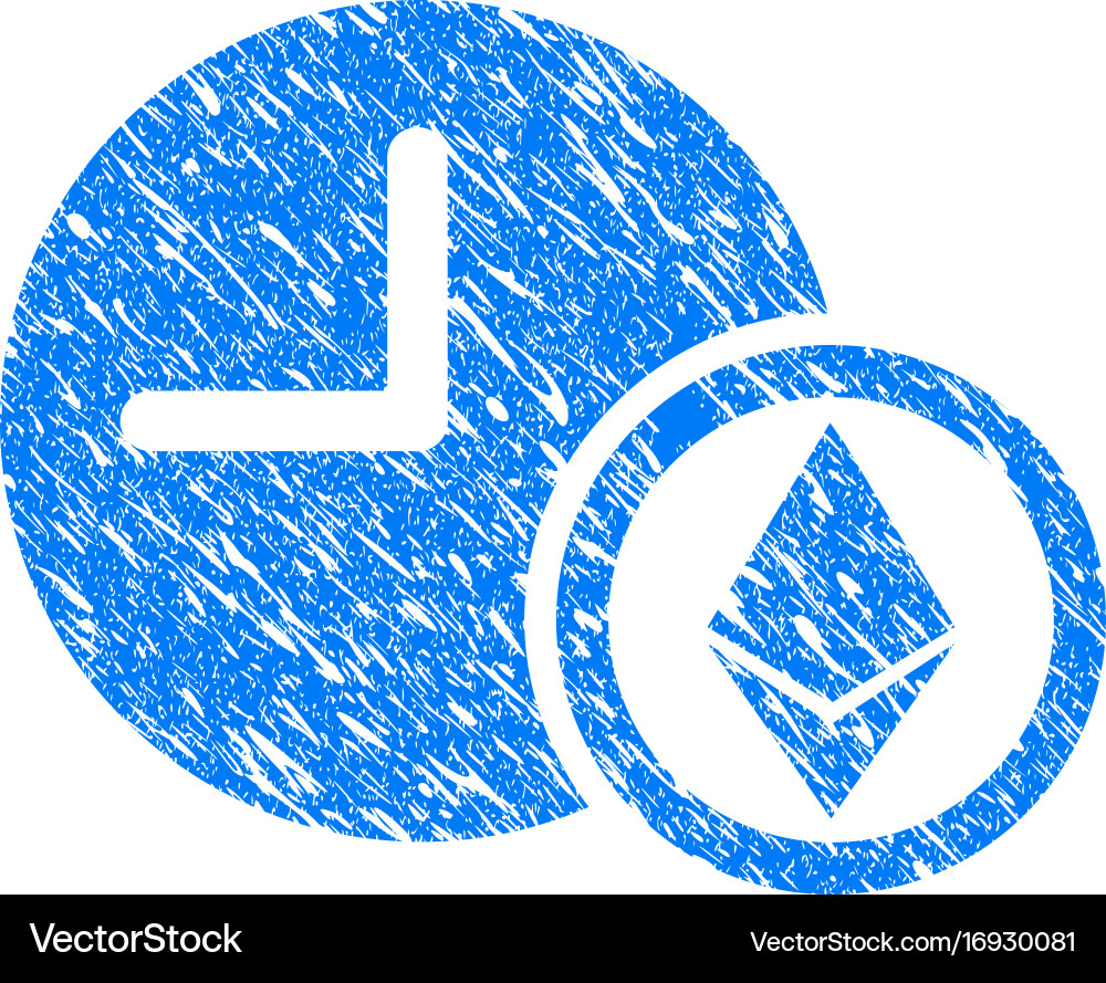 Ethereum credit clock grunge icon Royalty Free Vector Image