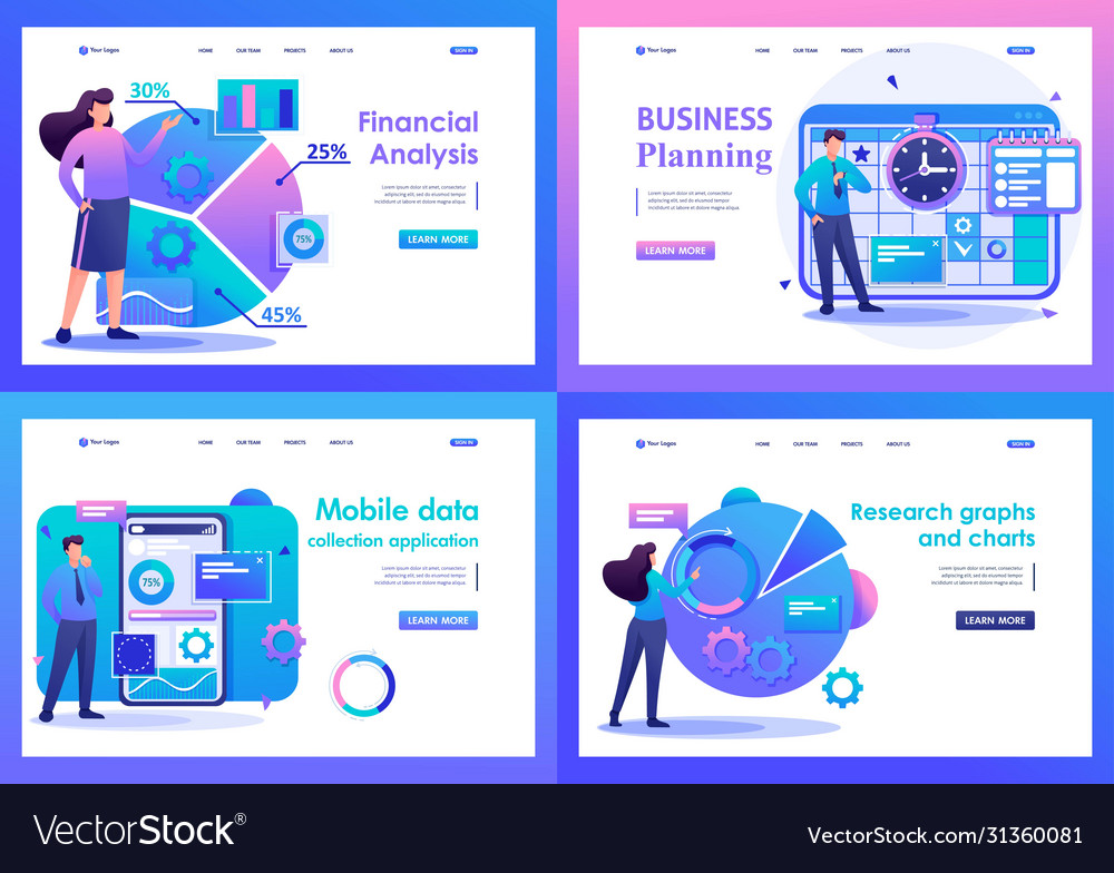 Financial analysis data collection application Vector Image