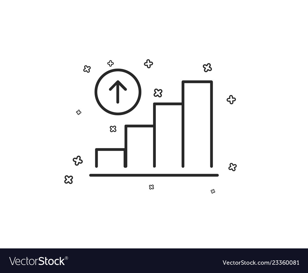 Graph line icon column chart sign Royalty Free Vector Image