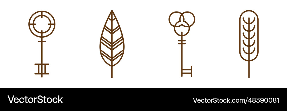 Key line icon and symbol isolated on white Vector Image