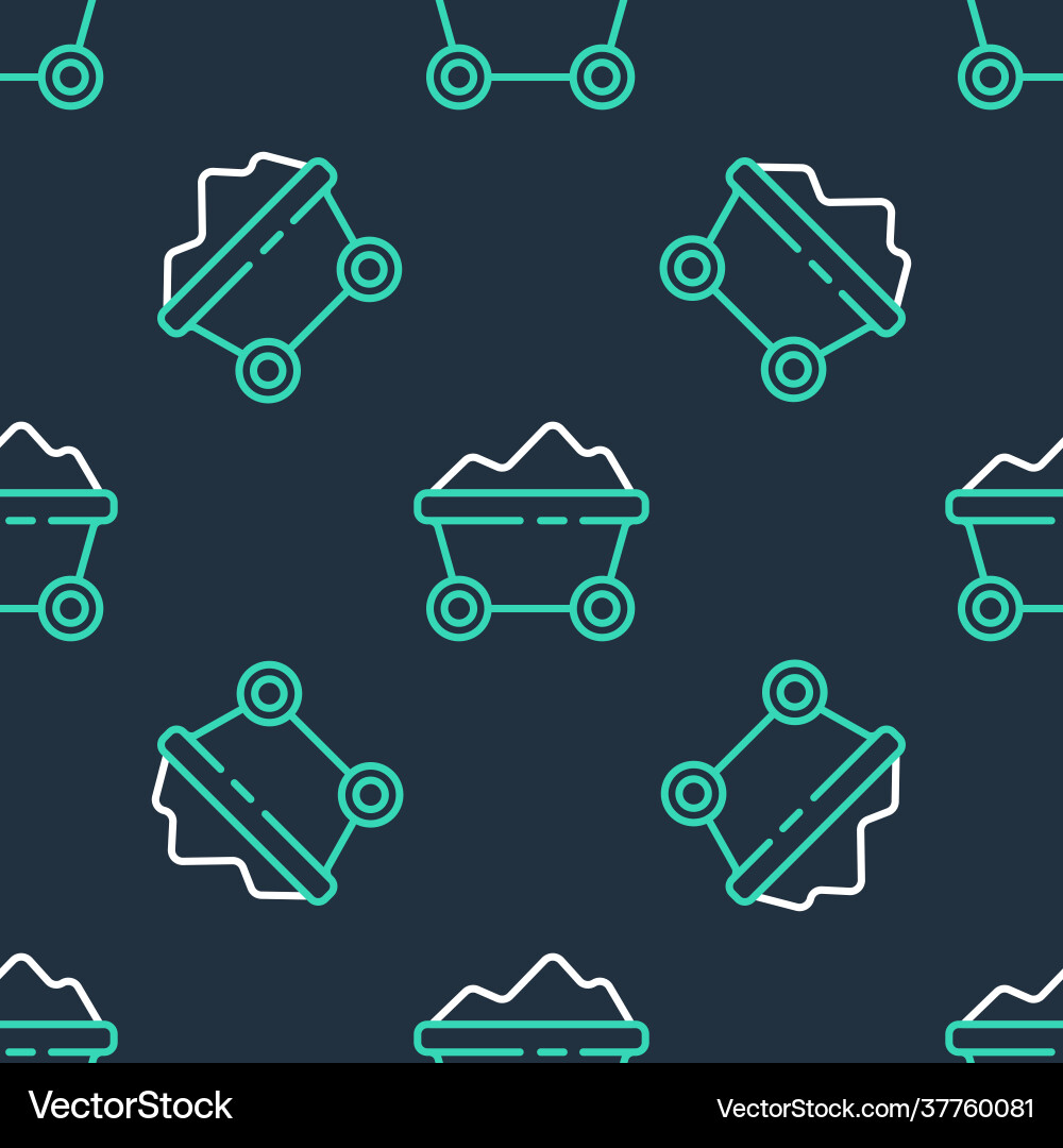 Line coal mine trolley icon isolated seamless Vector Image