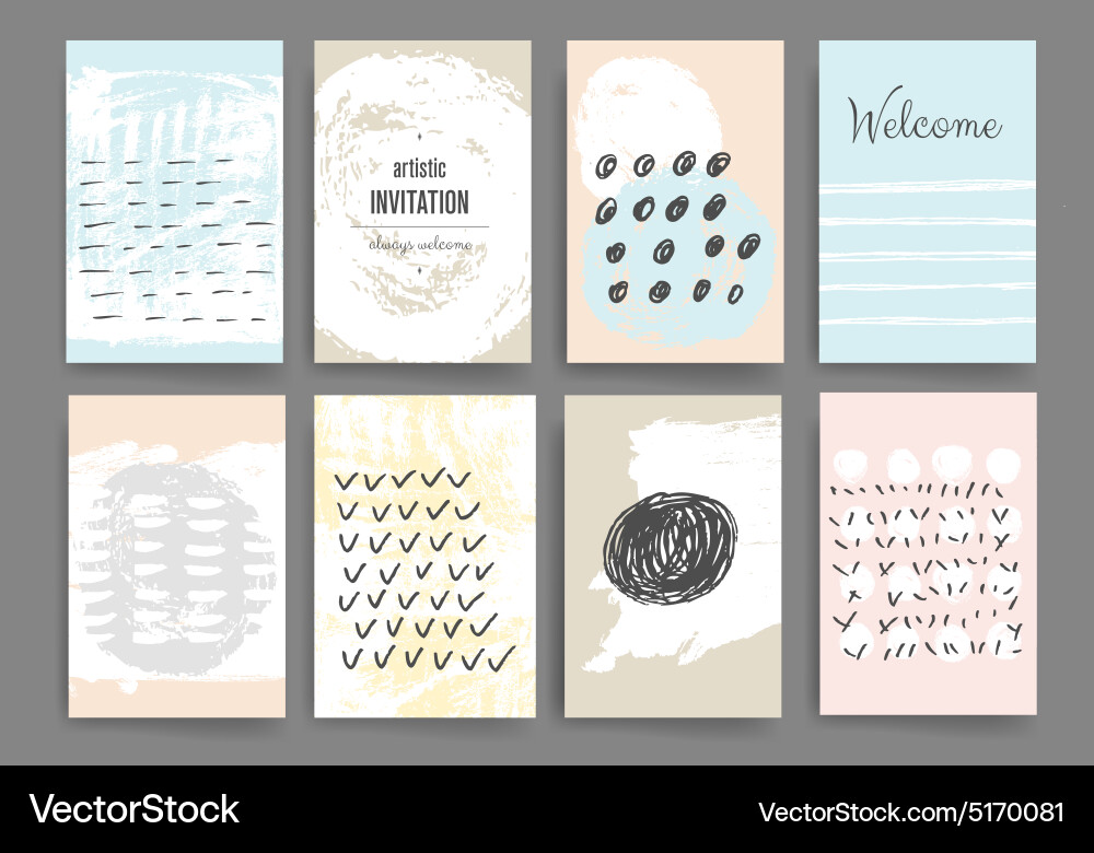 Modern cards design template with grungy rough Vector Image