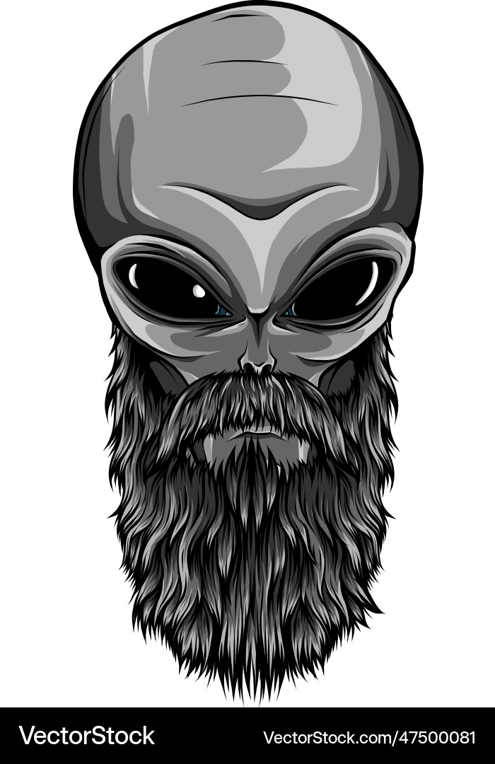 Monochromatic logo design of alien Royalty Free Vector Image