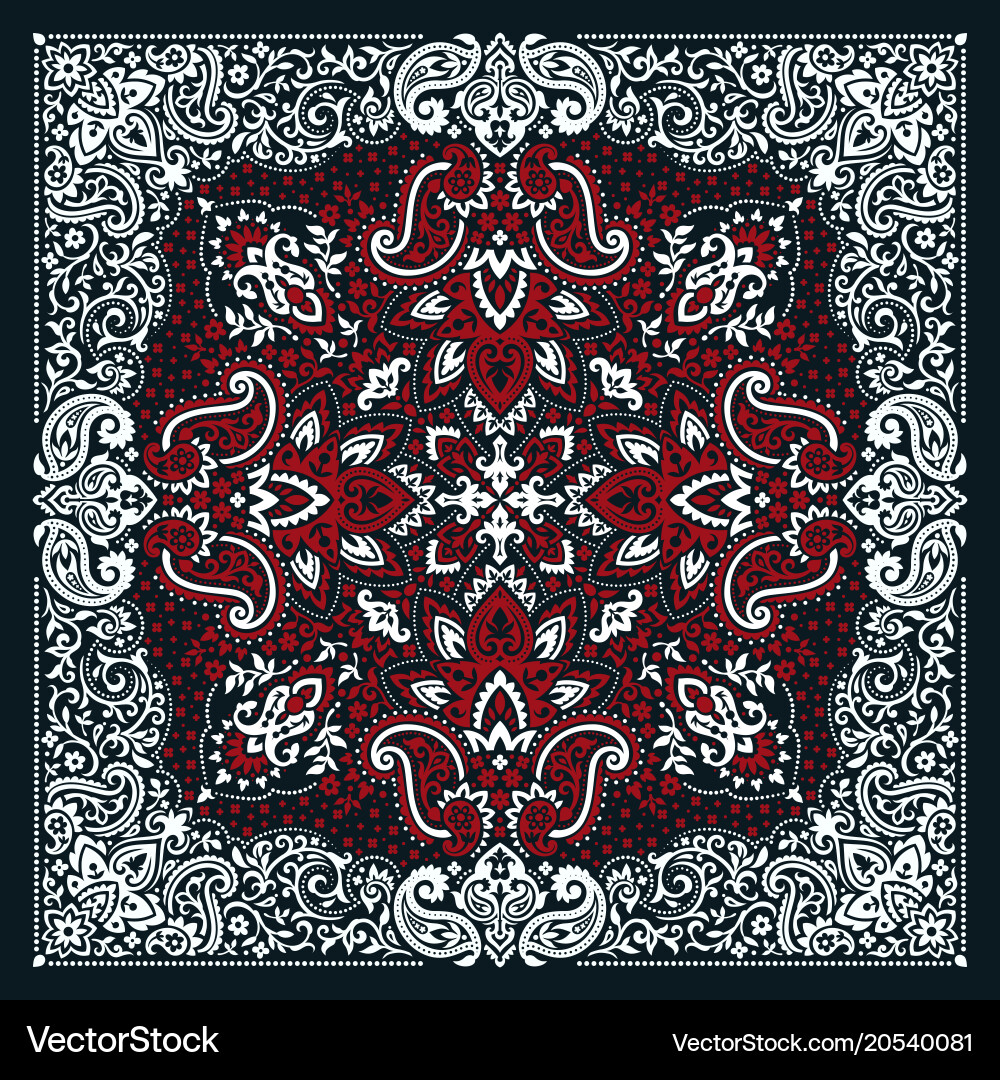 Paisley bandana print Royalty Free Vector Image