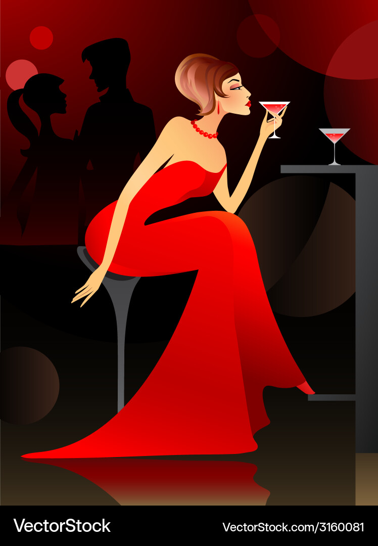 Woman at the bar Royalty Free Vector Image - VectorStock
