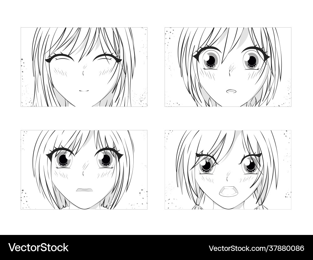 Anime characters japanese manga Royalty Free Vector Image