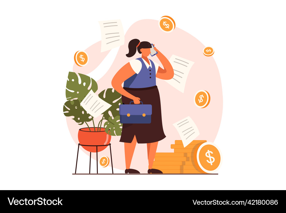 Business activities web concept in flat design Vector Image