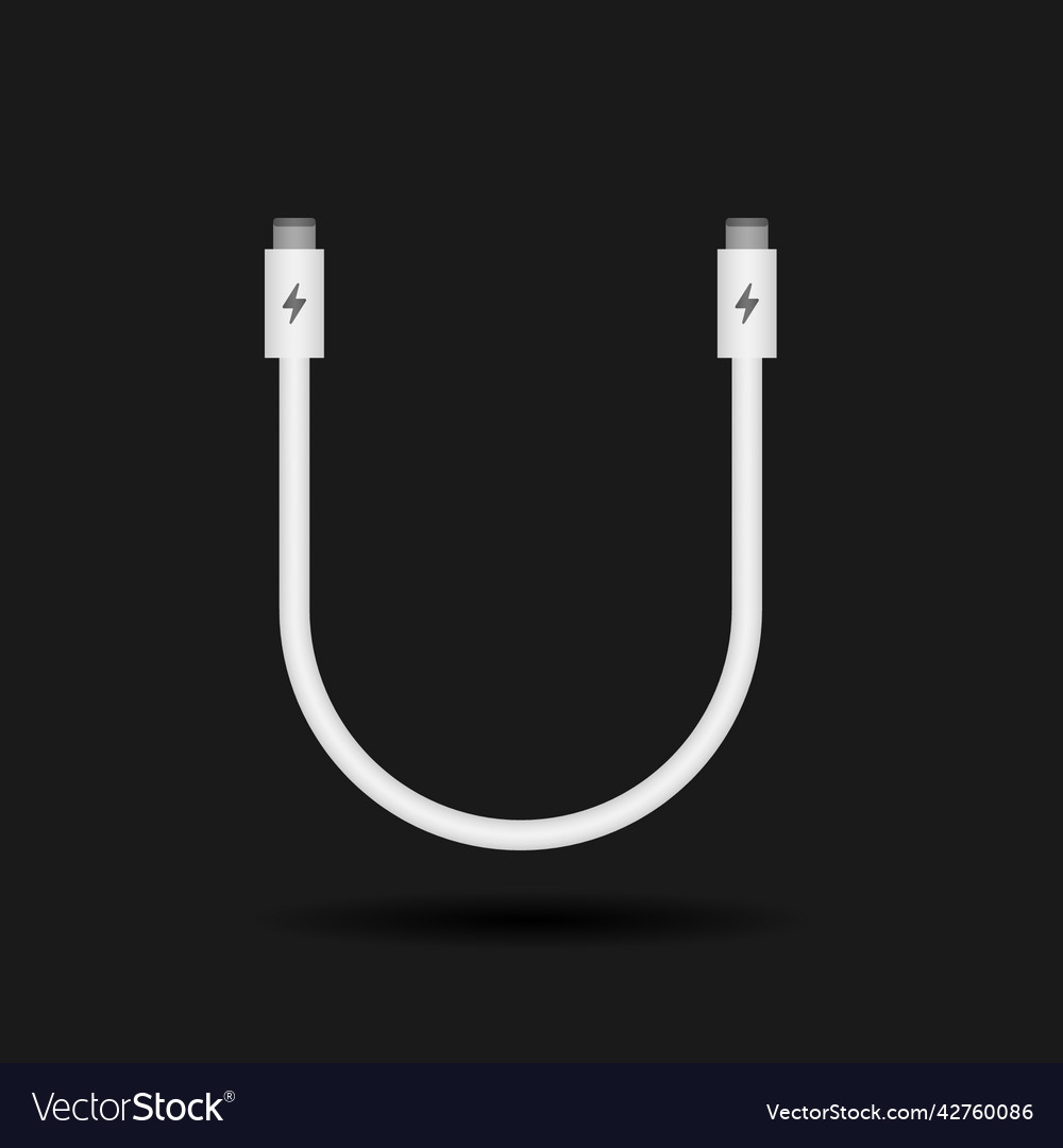 Charging cable white Royalty Free Vector Image