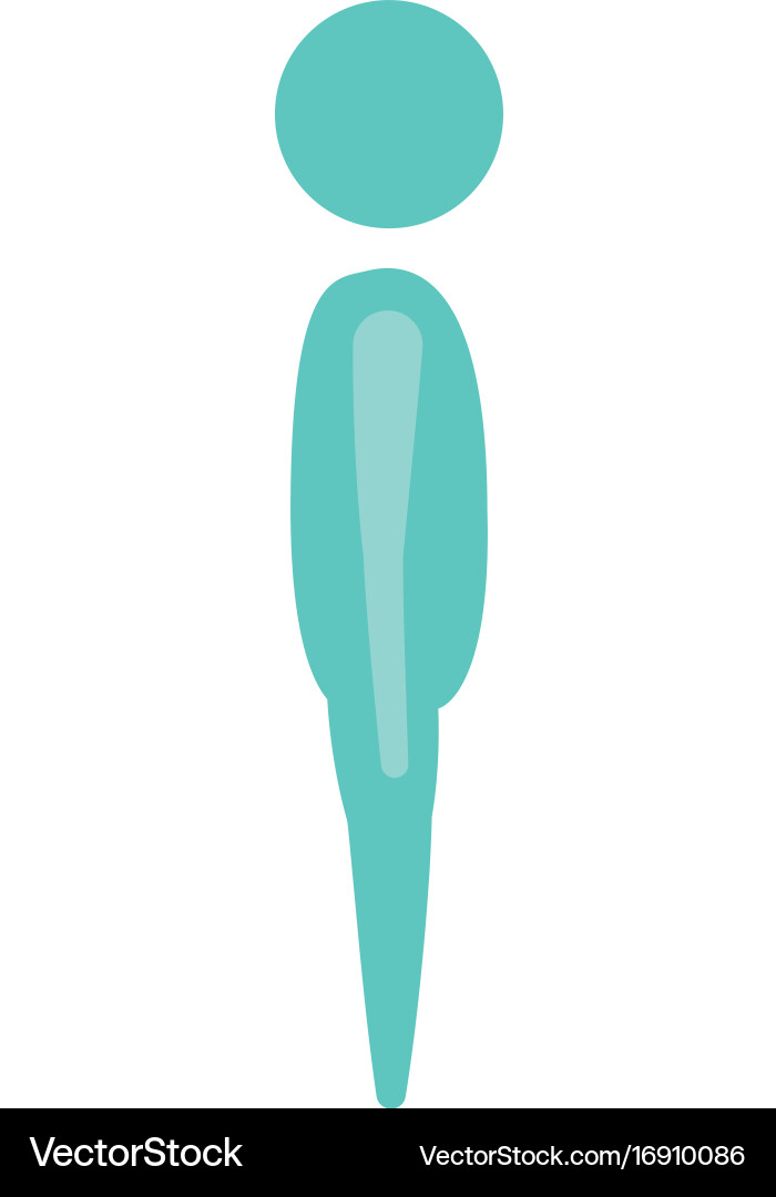 Color blue silhouette pictograph side view man Vector Image