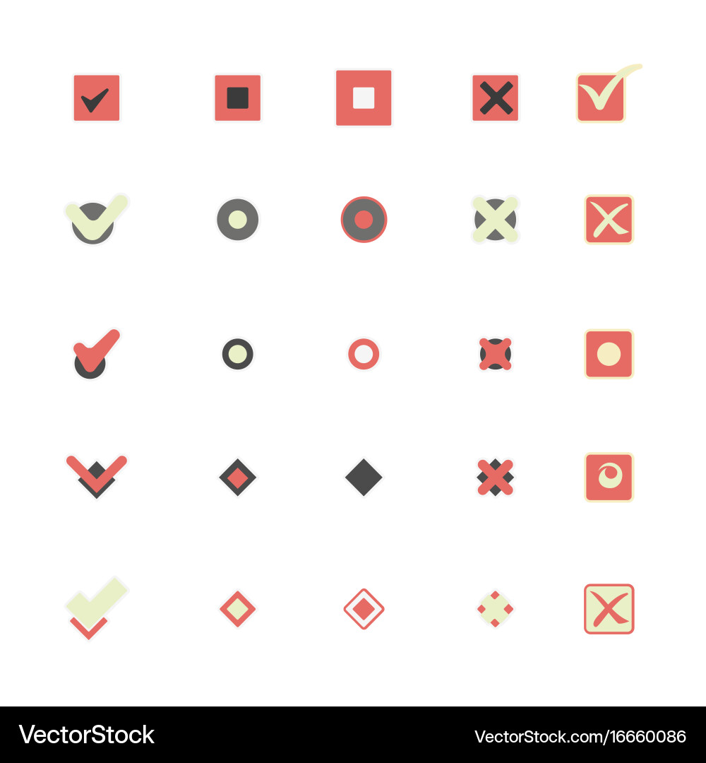 Colorful icons that shows marking choice Vector Image