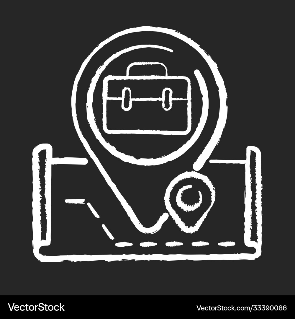 Company location chalk white icon on black Vector Image