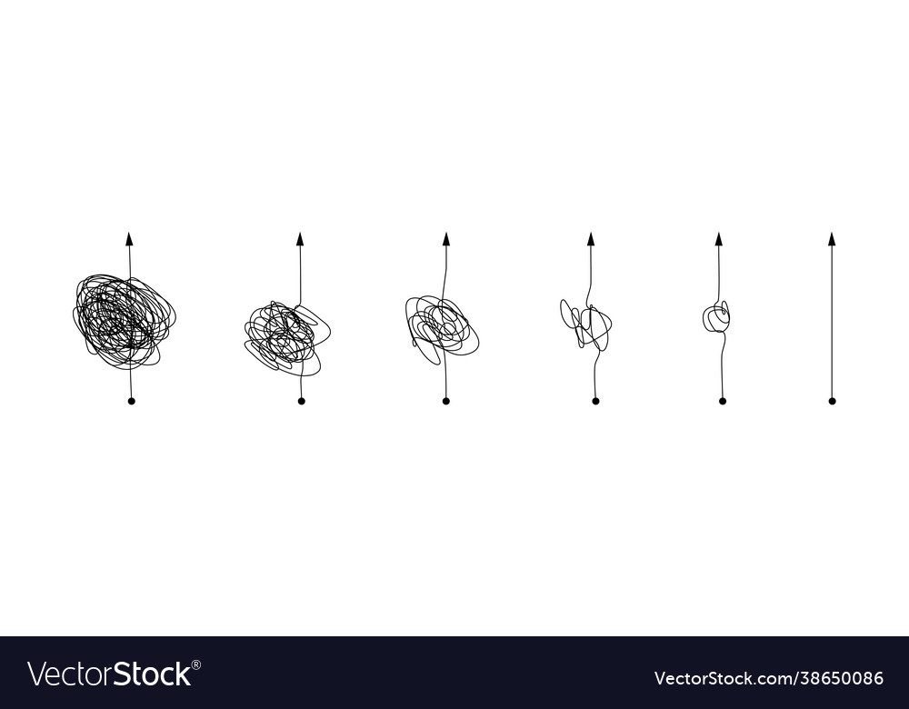 Complex and simple line path set scribble Vector Image
